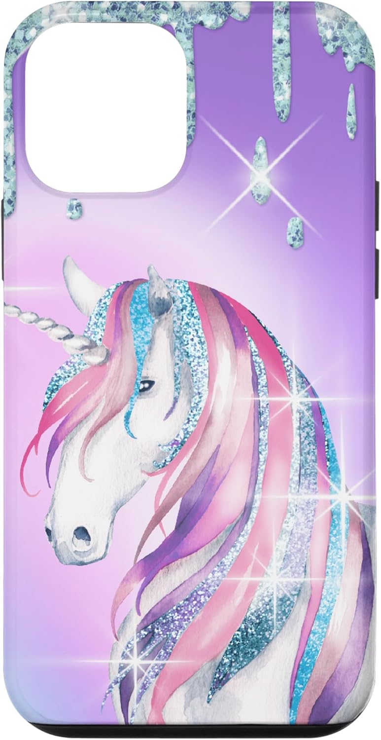 Amazon.com: Purple Unicorn with Pastel Rainbow Mane Case for iPhone 12 ...