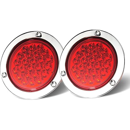 Amazon.com: LiLoom 2Pcs 24 LED 4" Round Trailer Tail Lights, Steel ...