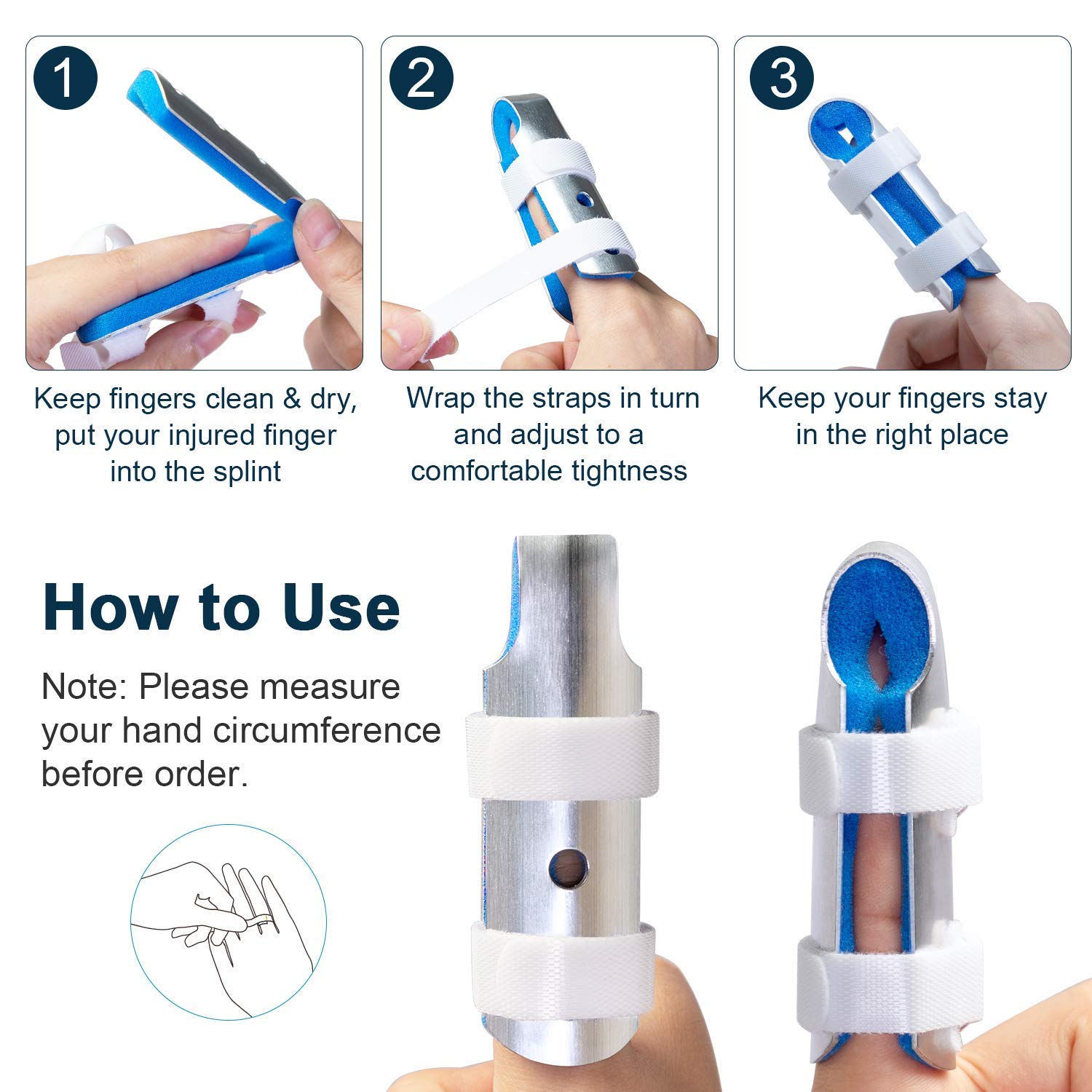 Sumifun Finger Splints, 3 Sizes of Finger Support with...B07RKP5PSC ...