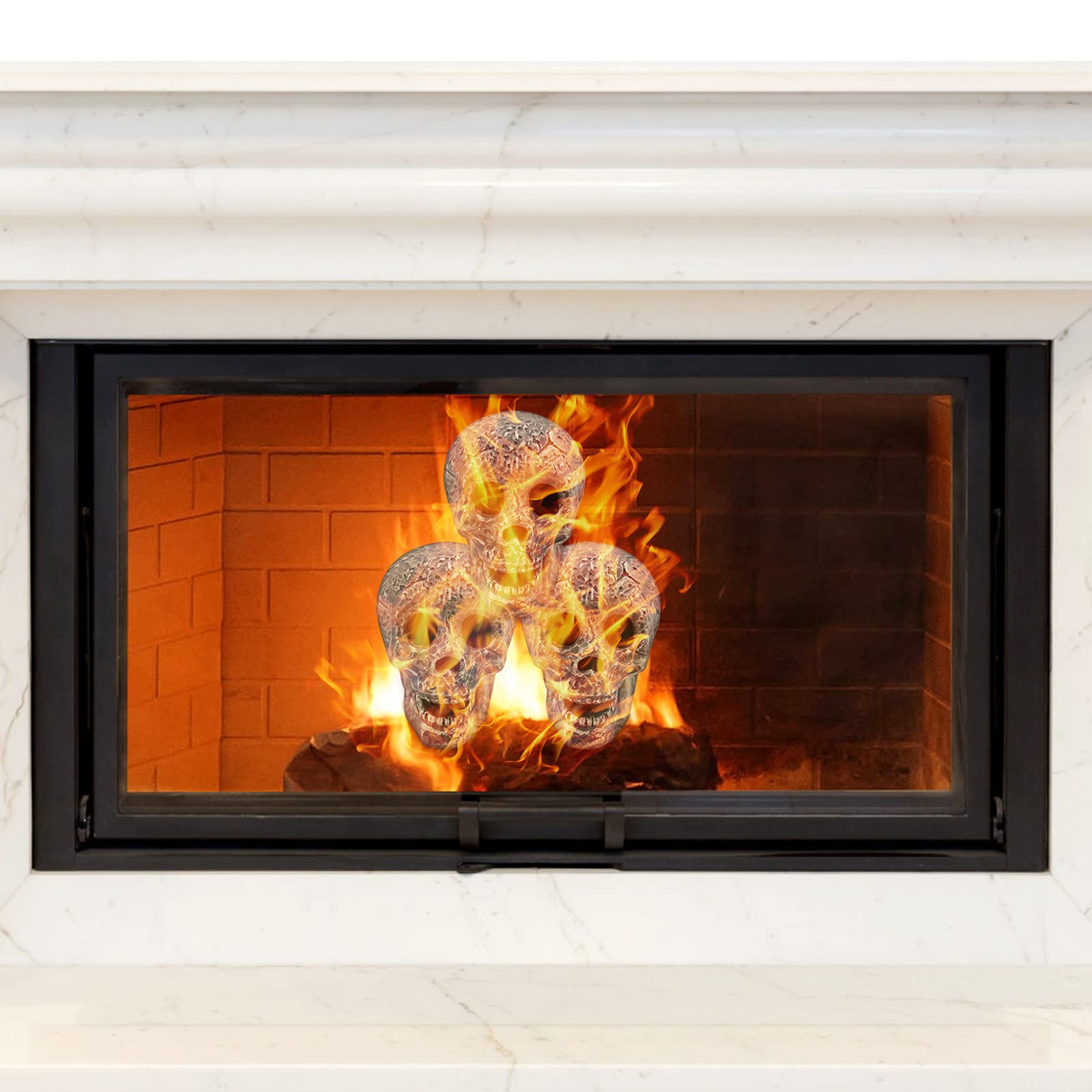 Fire Pit Yf Tow Skull Halloween Horror Decor Fireproof Refractory ...