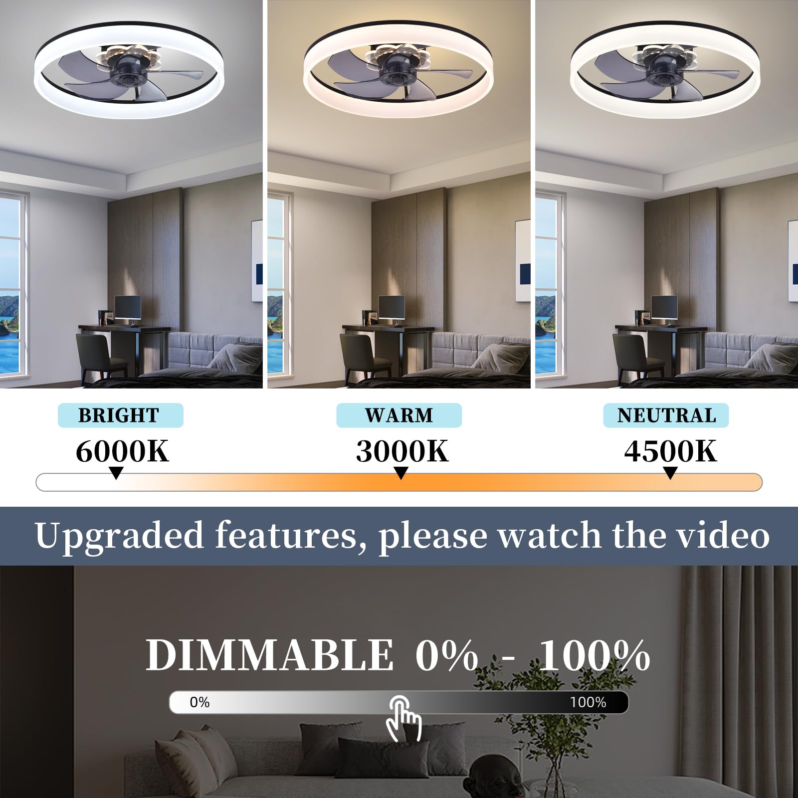 Snapklik.com : Fszdorj 2023 Upgraded 20 Smart Ceiling Fan