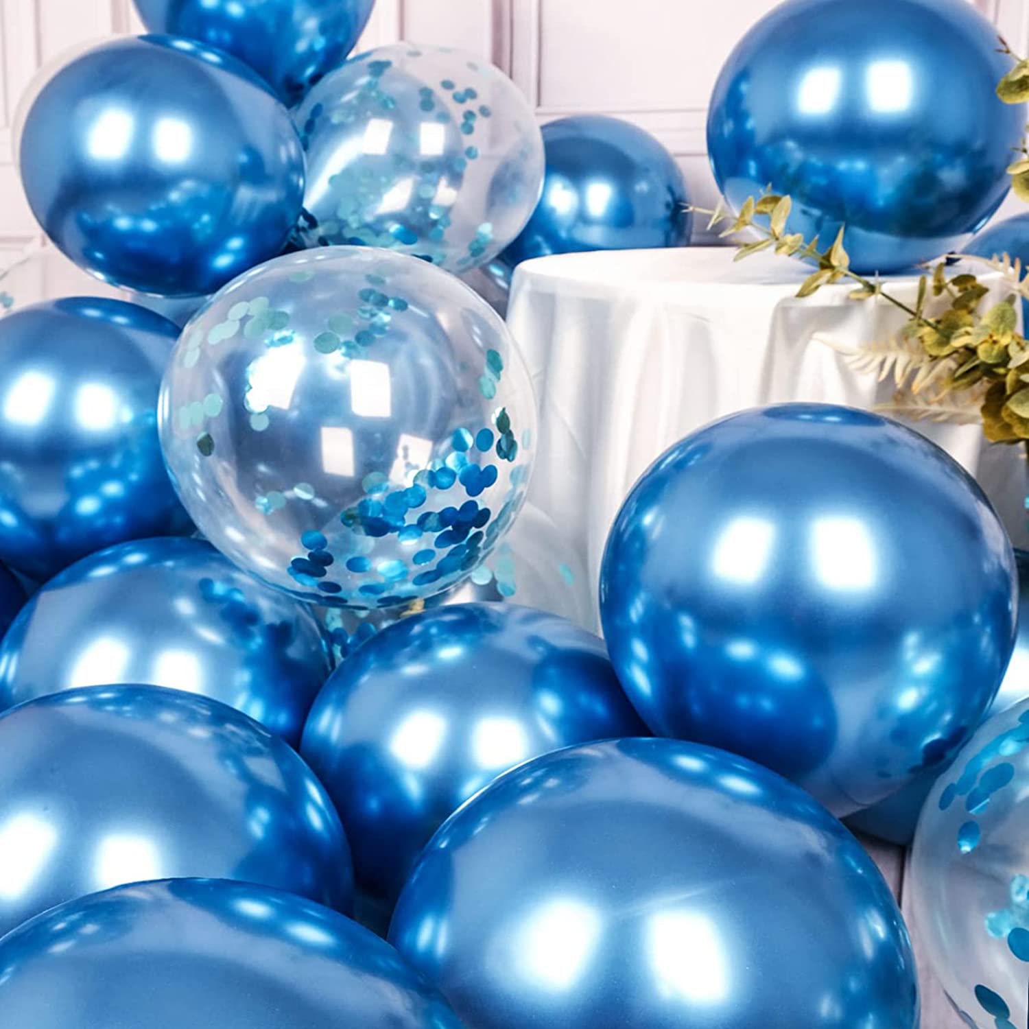 Buy AMFIN® Confetti Balloon Blue/Baby shower Blue Theme Balloons/Boy ...