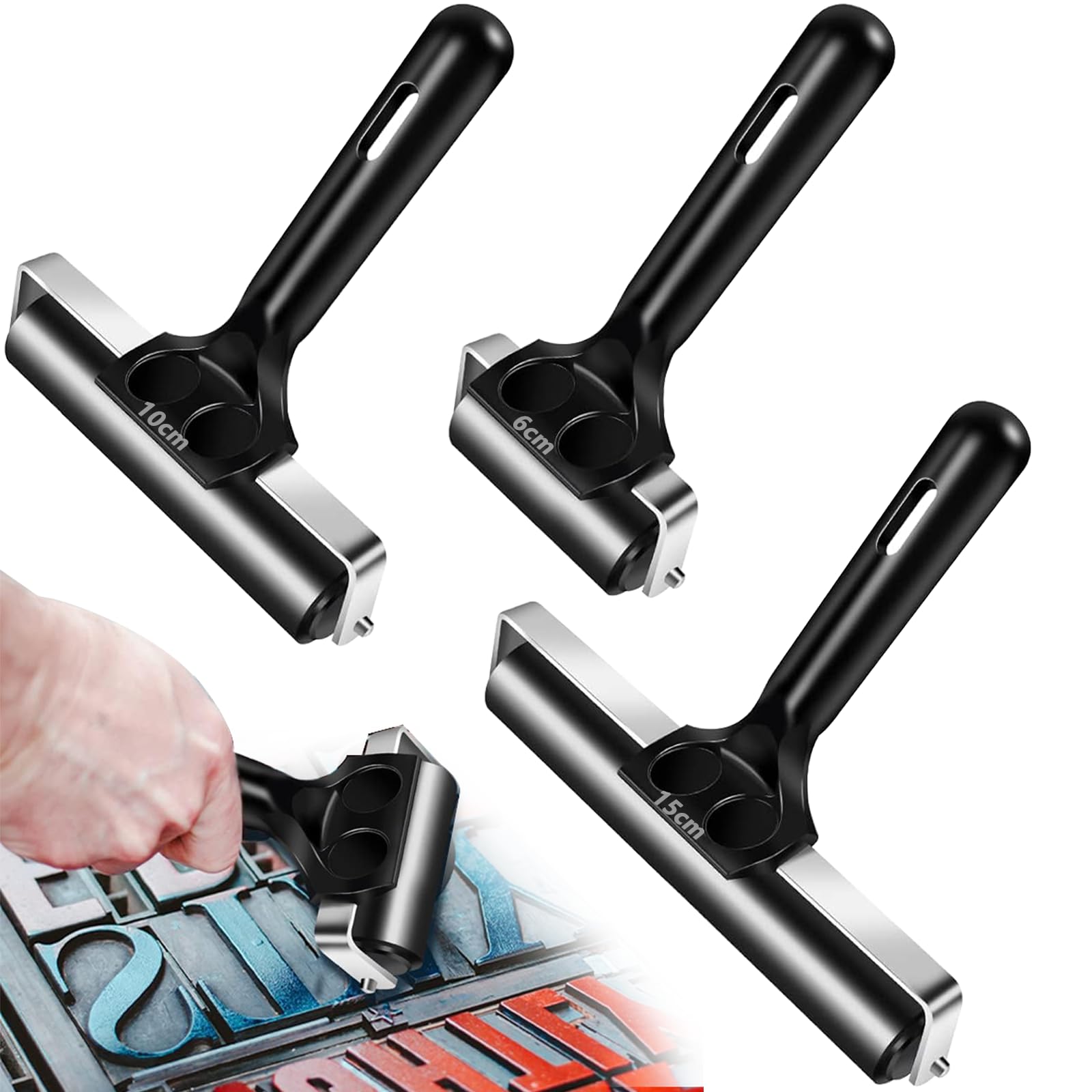 Paquete de 3 Rodillo para Grabado, Rodillo para Linóleo, Rodillo de ...