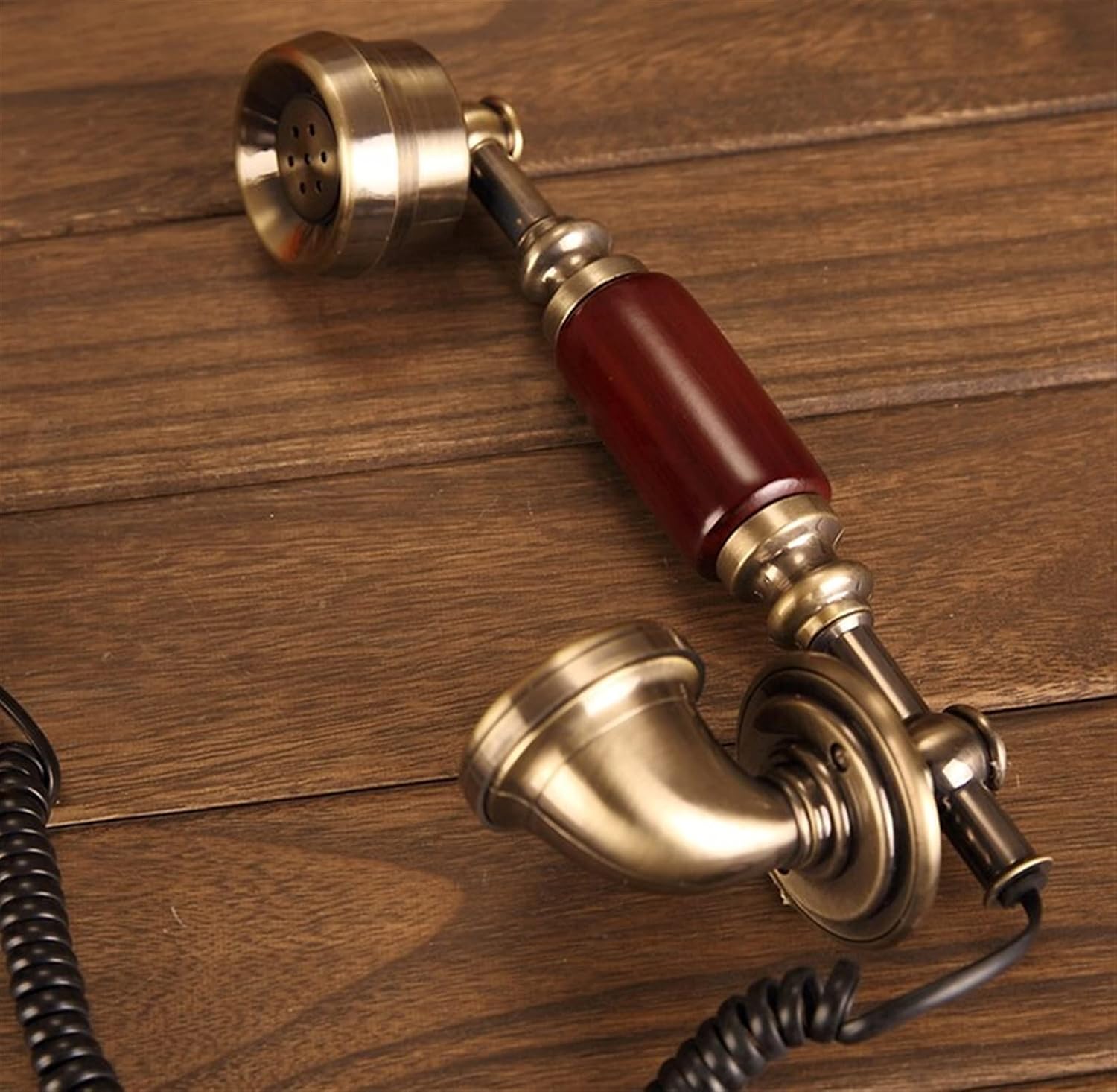 Retro Dial Telephone, Old-Fashioned Eurple Style Made of Wood Telefono ...