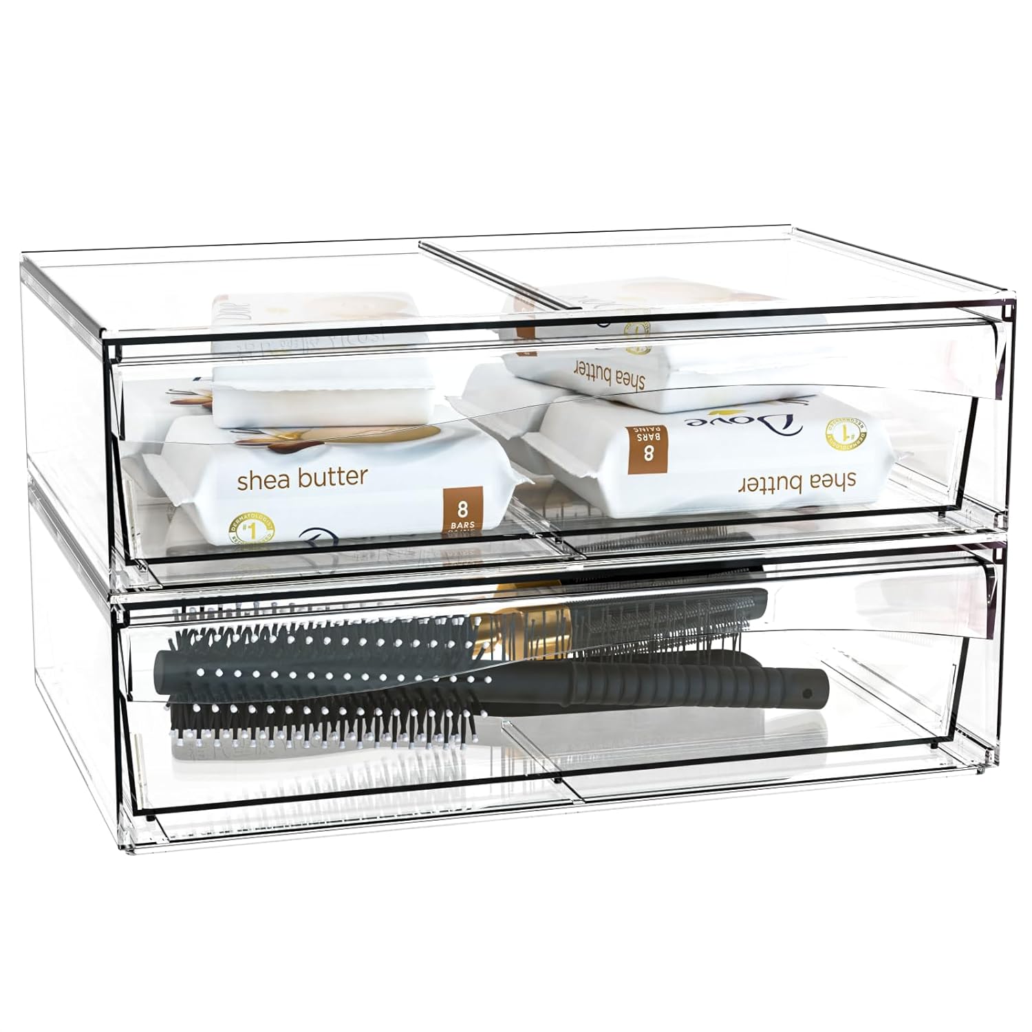 Amazon.com: 2 Pack Large Acrylic Drawer Organizer Stackable,12''W Clear ...