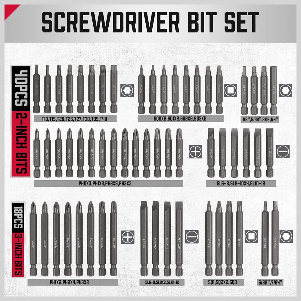 232-Piece Ultimate Screwdriver Bit Set - Security Bit Set, Screw Driver ...