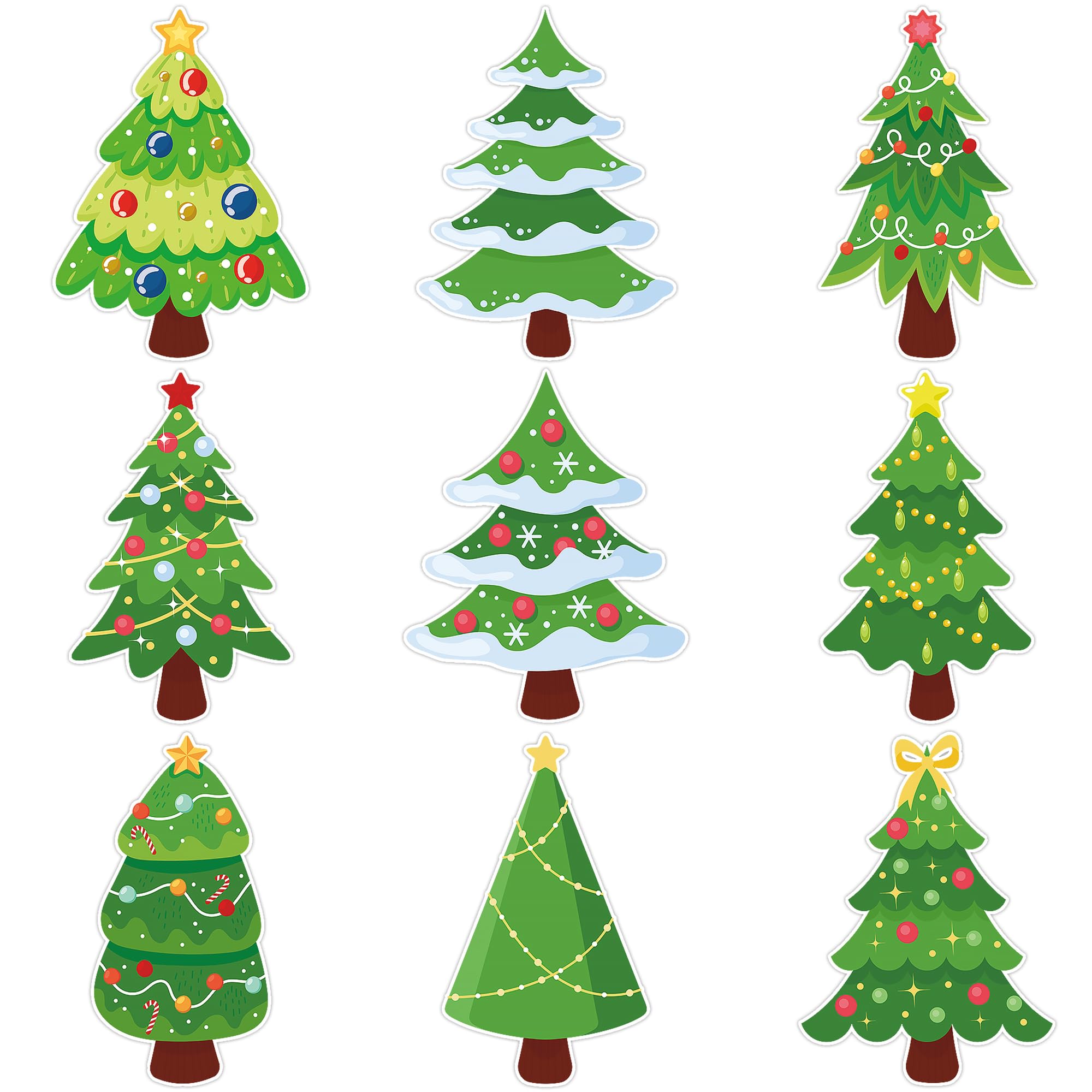 Amazon.com: Wonmon 45PCS Christmas Tree Cutouts for Bulletin Board ...