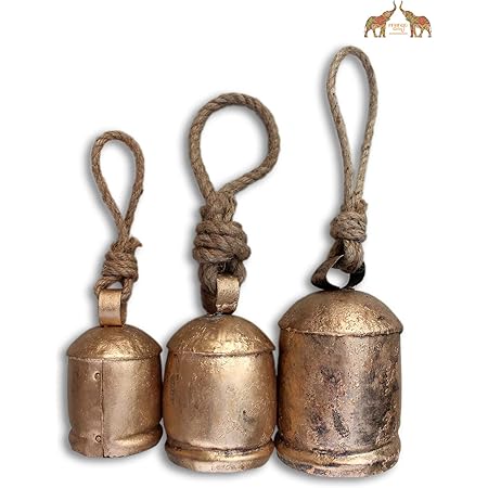 Amazon.com : Crystalo - Set of 3 Harmony Bells - Wrought Iron with ...