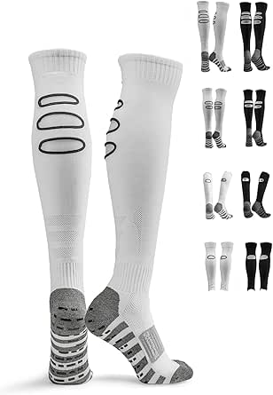 GRASSENGINE Pre-Cut Grip Soccer Socks with 3 Breathable Holes - Calf ...