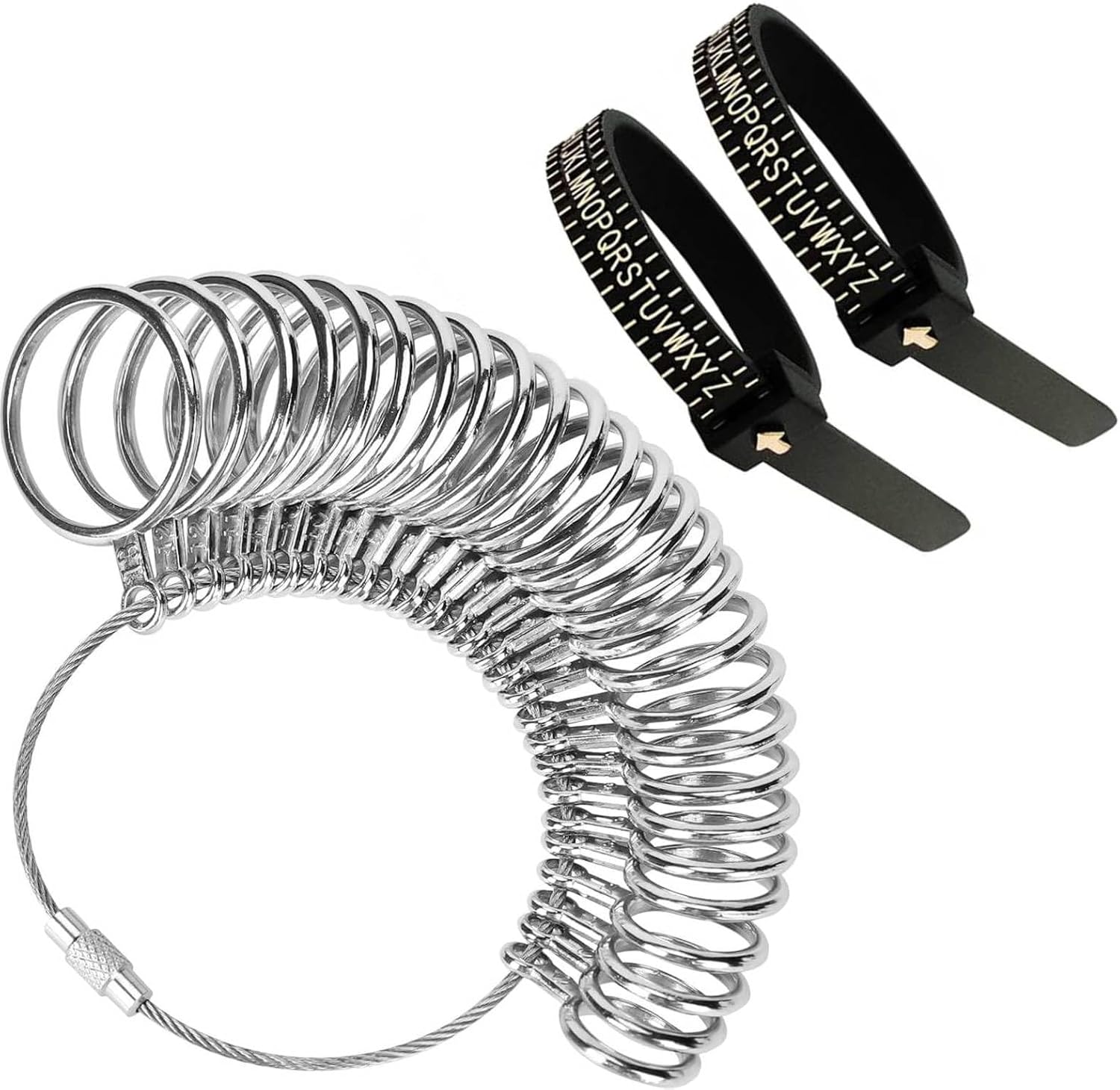 JAZORR Ring Sizer Measuring Tool, UK Ring Sizes A-Z, 2 PCS Finger ...