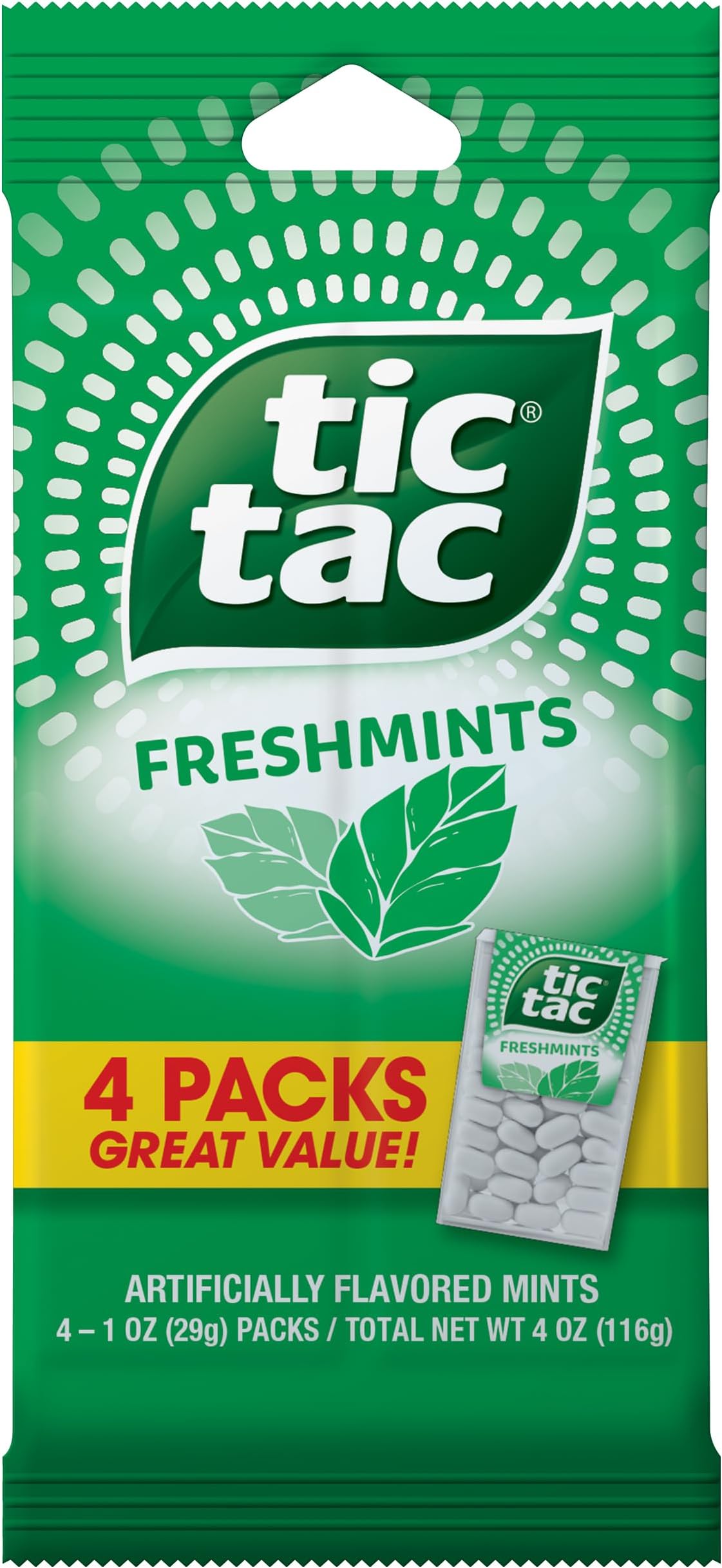 Amazon.com : Tic Tac Chewing Gum, Freshmint, 4.0 oz (4 PK) : Grocery ...
