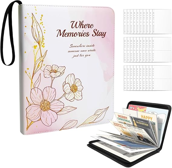 Amazon.com: PZRLit Greeting Card Organizer Binder for 5x7/8 A4 Cards ...