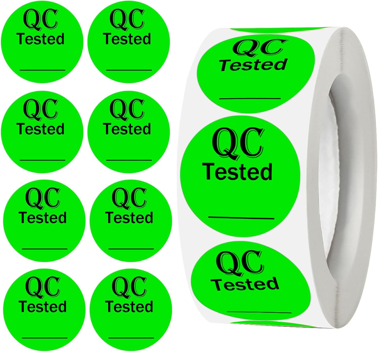 Amazon.com : 1 inch QC Labels Green Inventory Quality Control Stickers ...