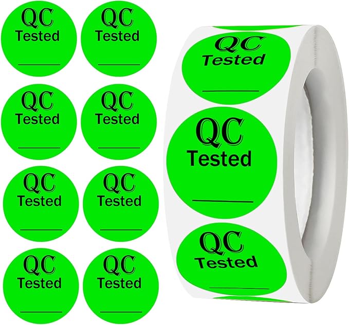 Amazon.com : 1 inch QC Labels Green Inventory Quality Control Stickers ...