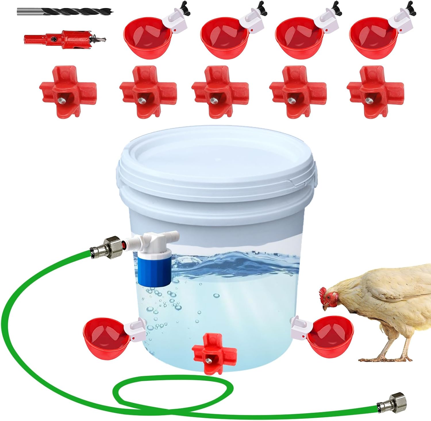 DIY Automatic Chicken Waterer System,1/2" PVC Pipe Kit with Float ...
