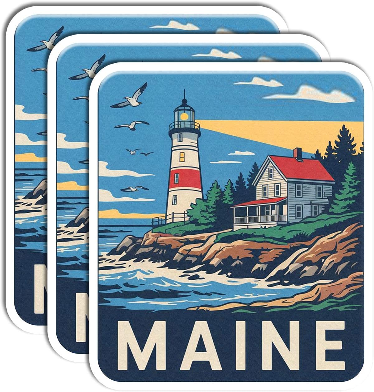 Amazon.com: 3PCS Maine Stickers for Bottles and Laptop, 3PCS State ...