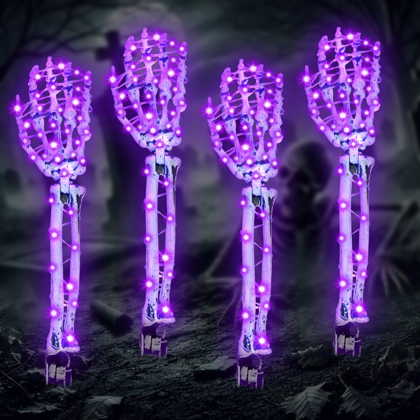 Amazon.com: Halloween Decorations Outdoor Skeleton Arm 4 Pack - HOYECHI ...