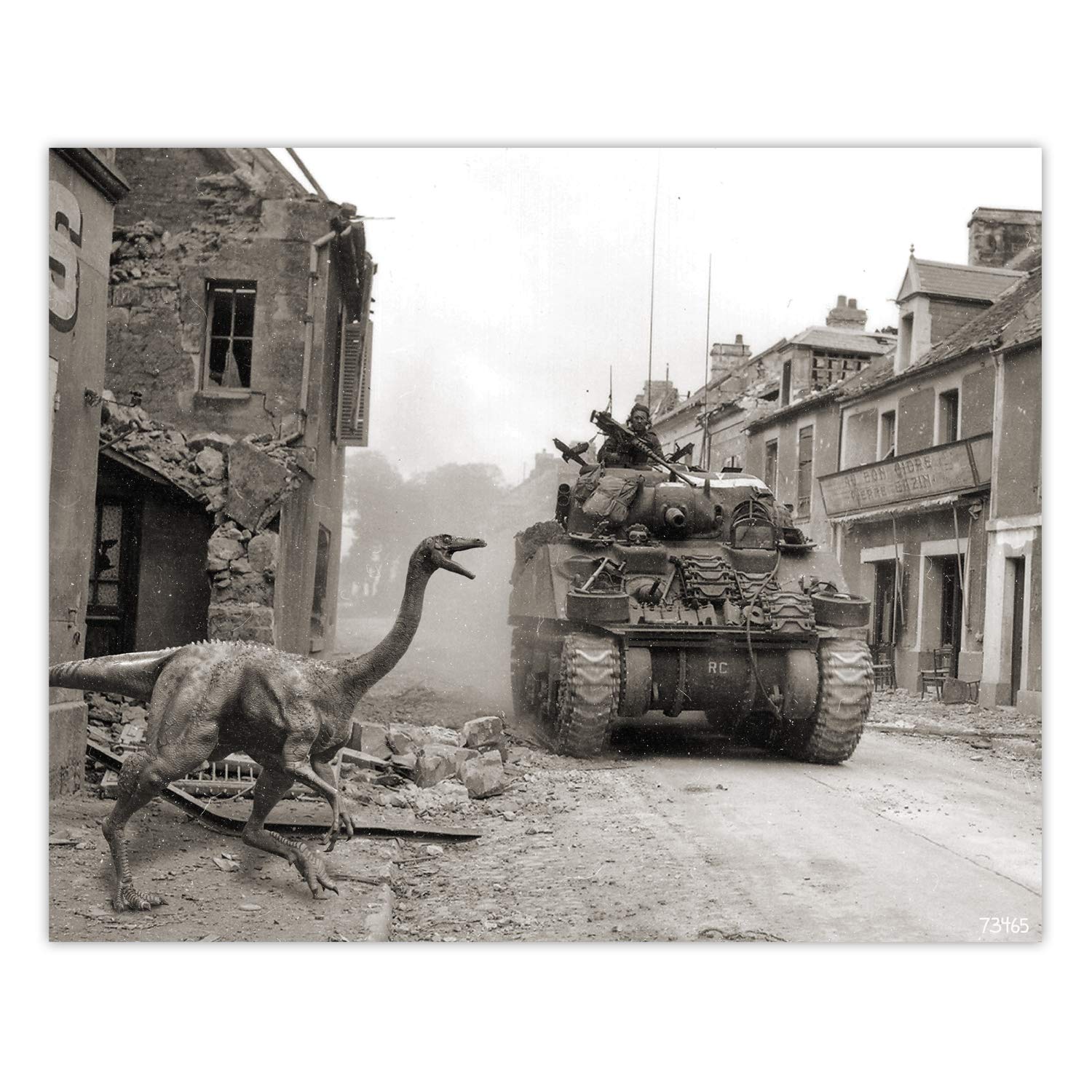 Amazon.com: Gallimimus Dinosaur supporting the troops WWII - Alternate ...