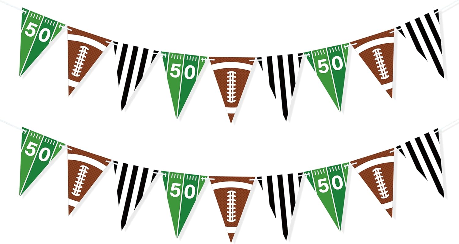 Amazon.com: VILIFEVER 2 Pieces Football Garland Banner Football Party ...