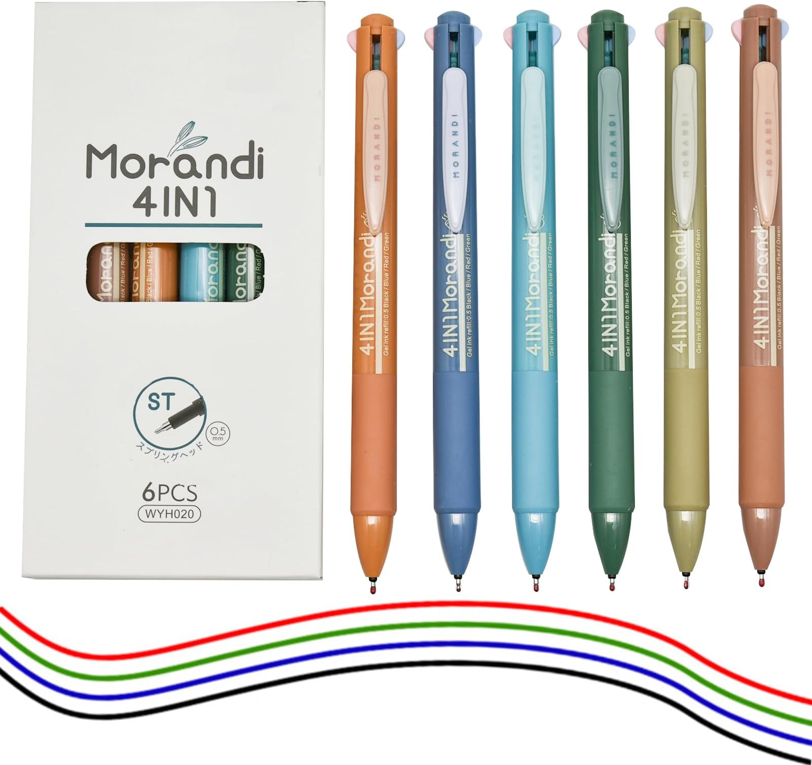 Amazon.com: Four Candies 6 PCS Multicolor Pen, 0.5mm Colored Pens, 4-in ...