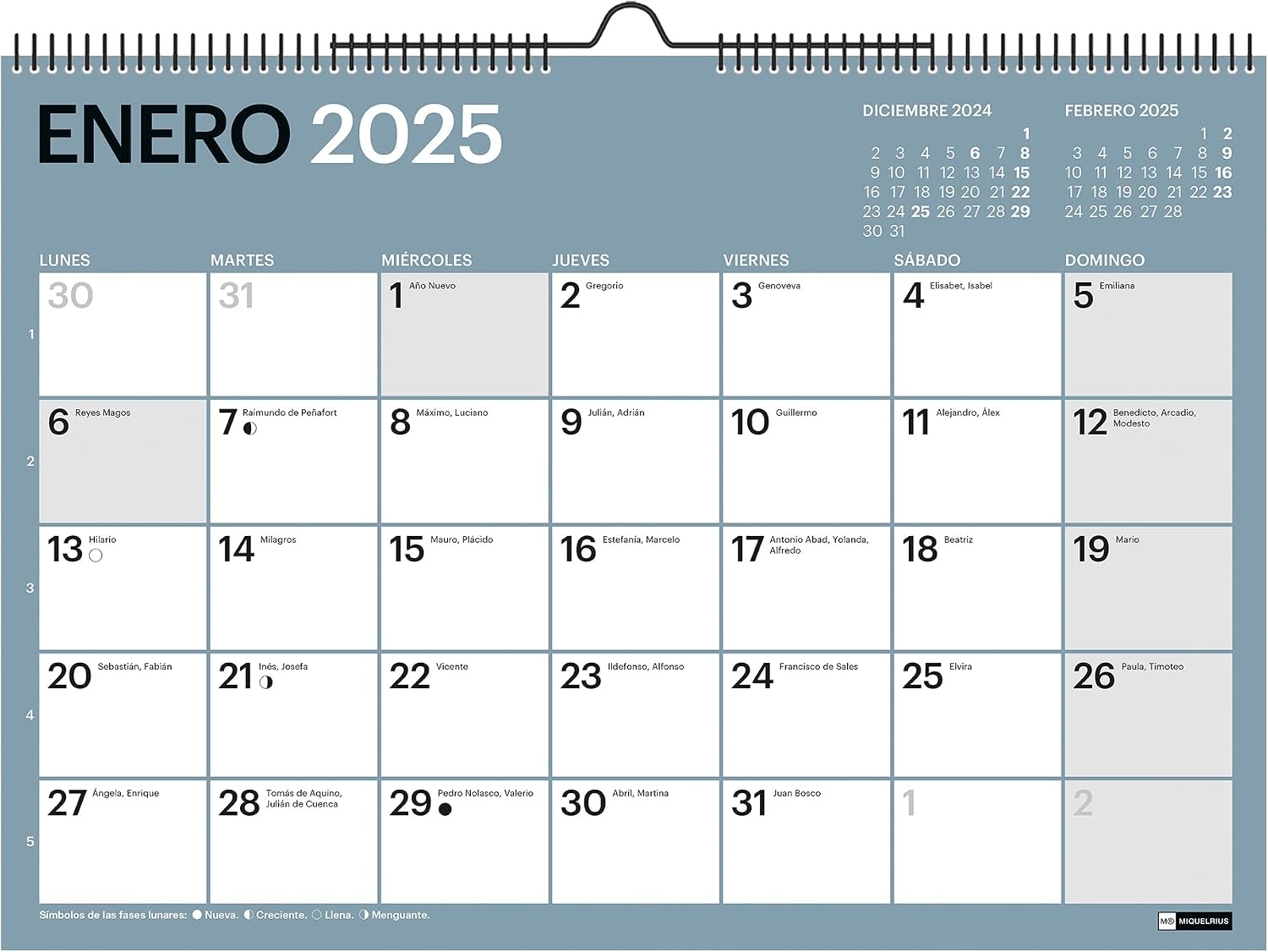 Miquelrius - Calendario de Pared 2025 Chromat, Calendario A4: 296 x 210 ...