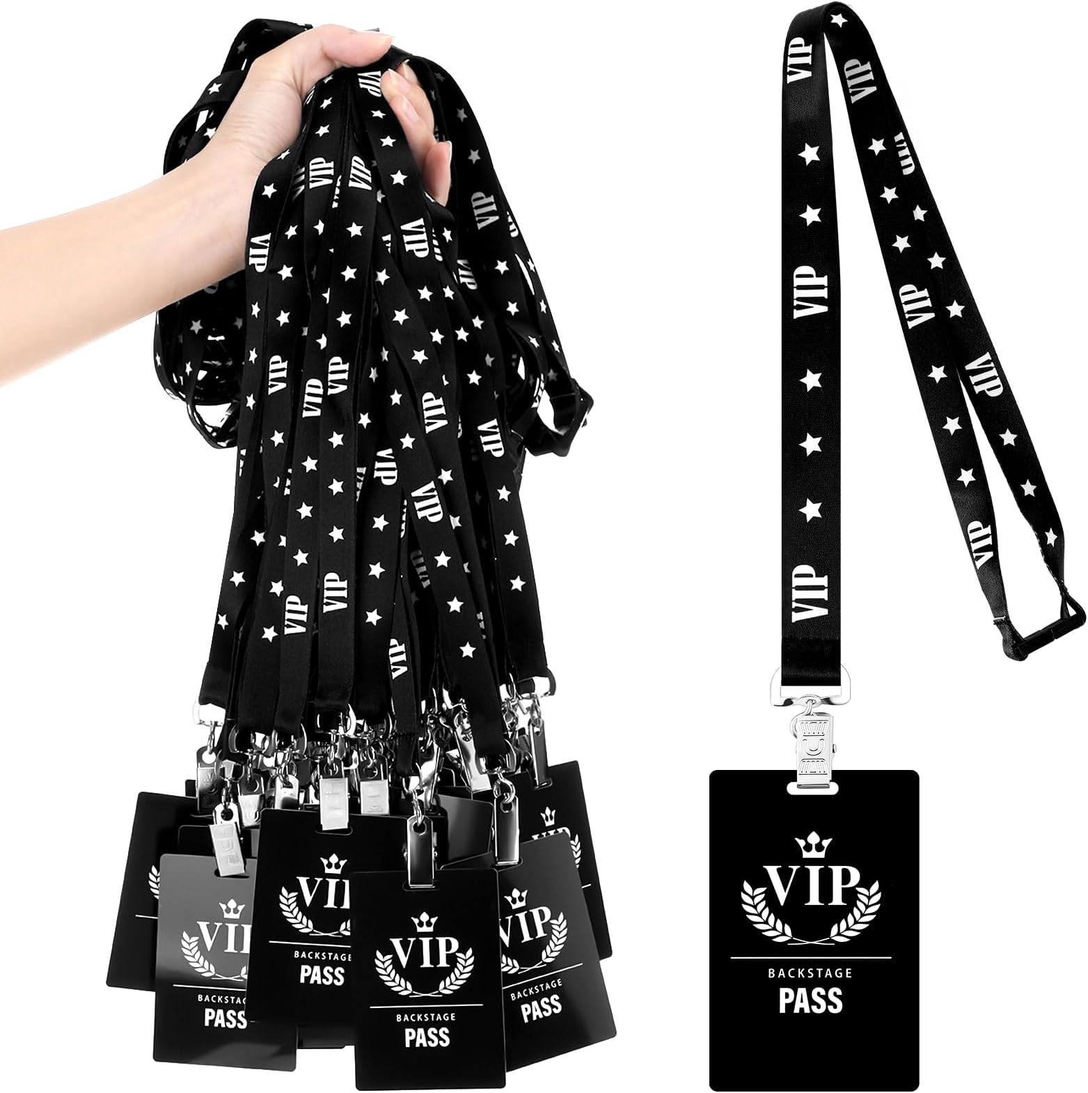 Amazon.com : Cholemy 50 Sets VIP Badge Lanyards with Plastic VIP Pass ...