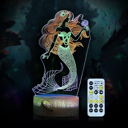 Amazon.com: easuntec Mermaid Toys Night Light with Remote & Smart Touch ...
