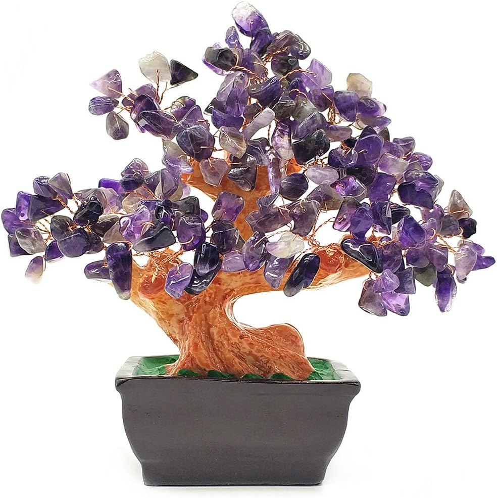 Amazon.com: Colorsheng 7 Inch Quartz Crystal Money Tree Bonsai Feng ...