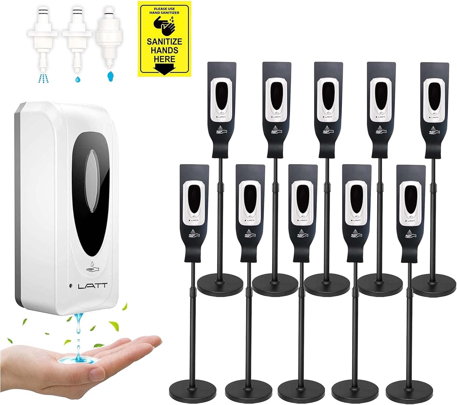 Amazon.com: LATT Automatic Hand Sanitizer Dispenser with Stand and 3 ...