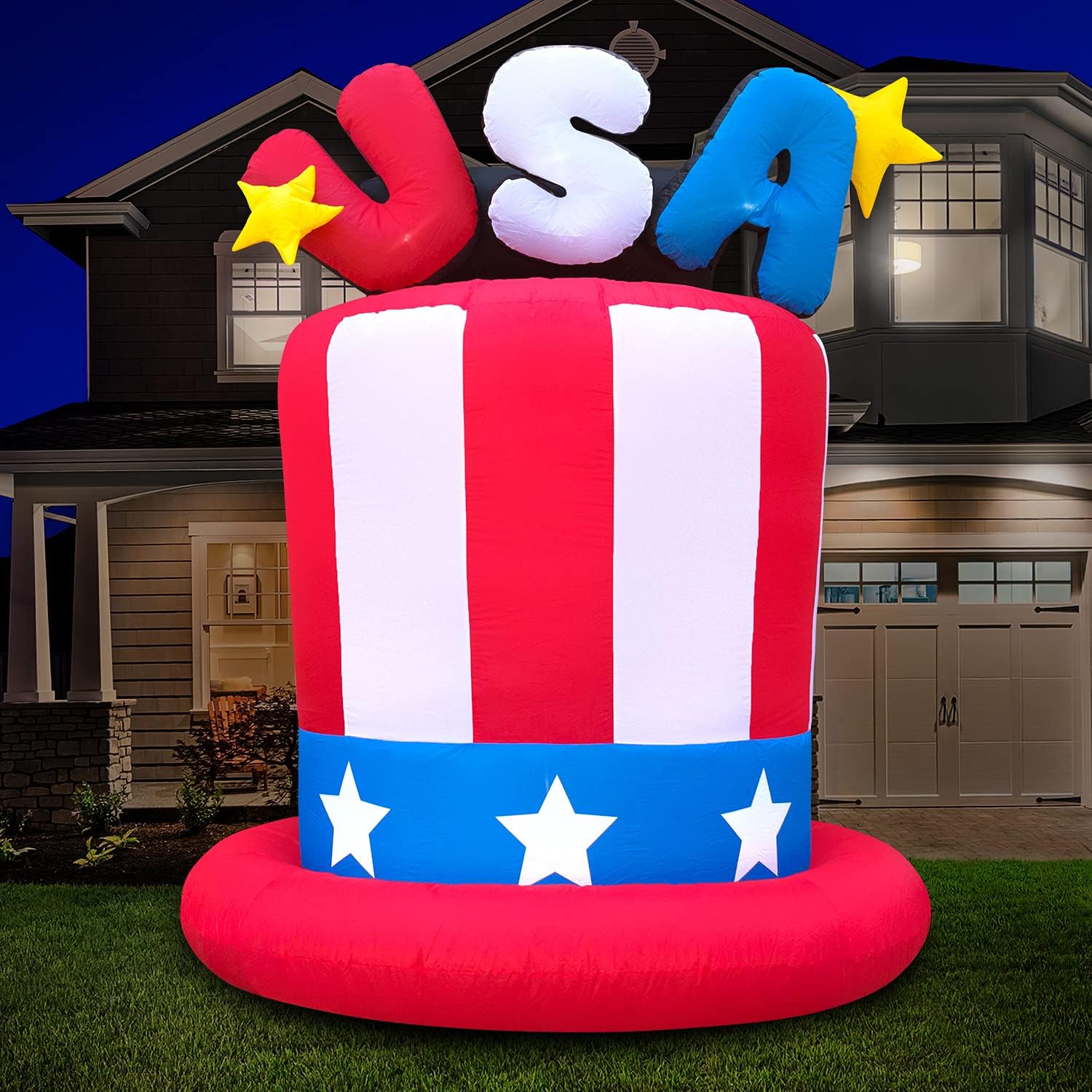 Amazon.com: Holidayana 4th of July Inflatable 6 ft USA Hat Inflatable ...