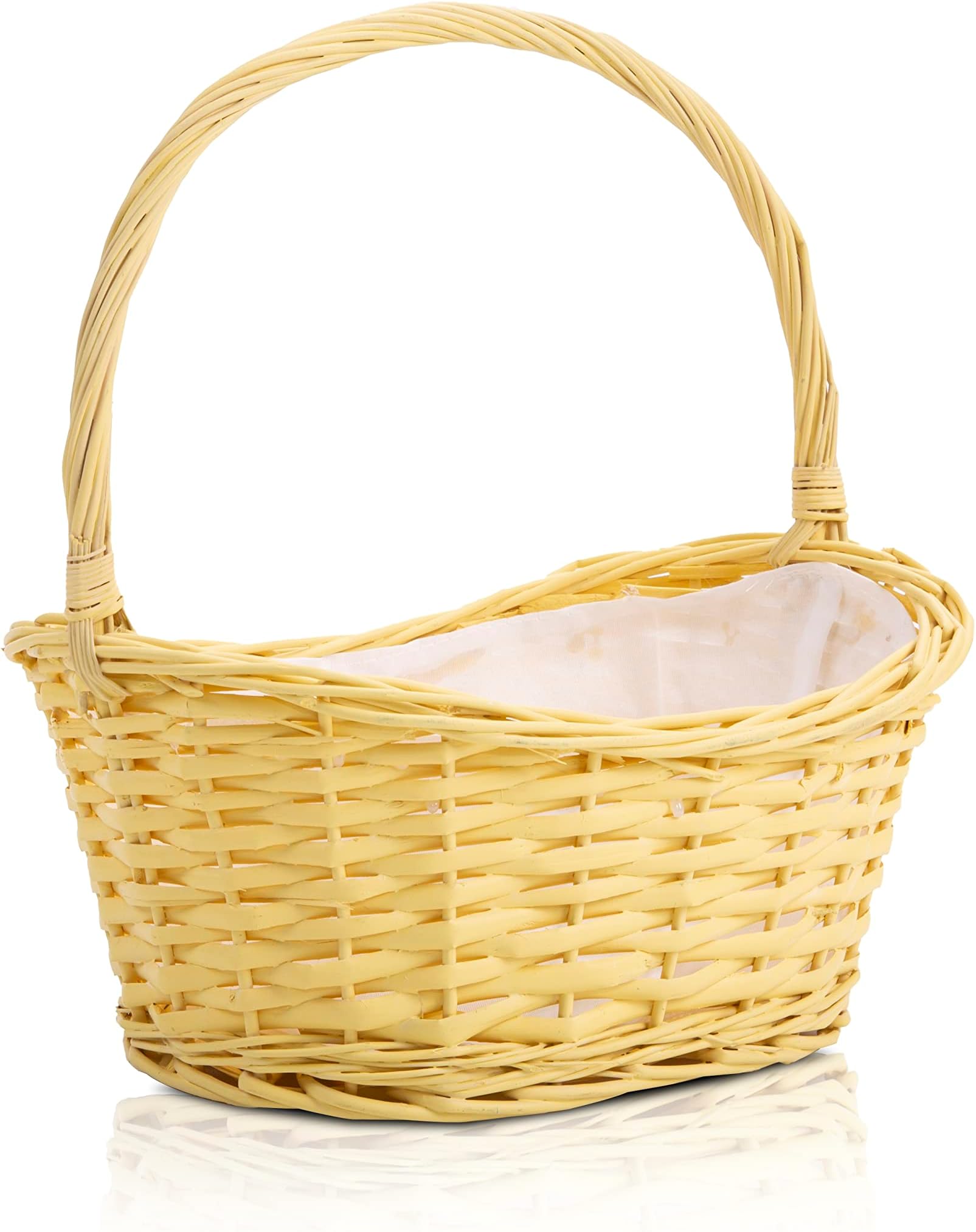 Woodluv Storage Baskets Set of 2, Wedding Flower Girls Baskets, Wicker ...