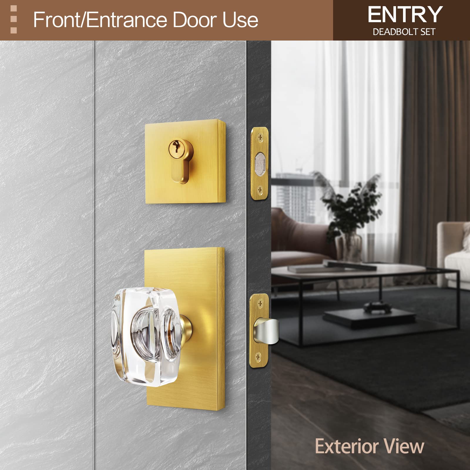 HIEMEY Gold Door Locks with Deadbolt, Entry Door Locksets with Deadbolt ...