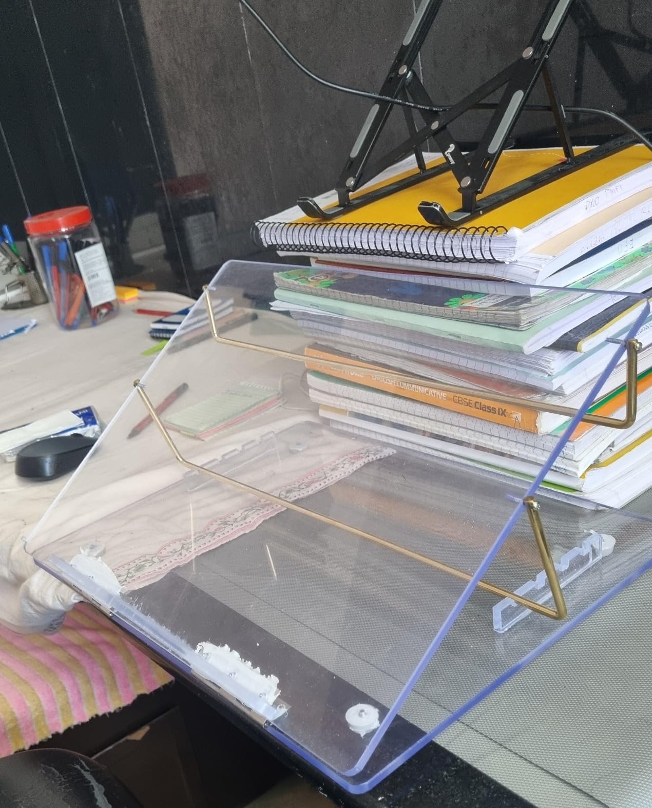 Panku® Acrylic Writing Desk Clear Writing Table Top Elevator with ...