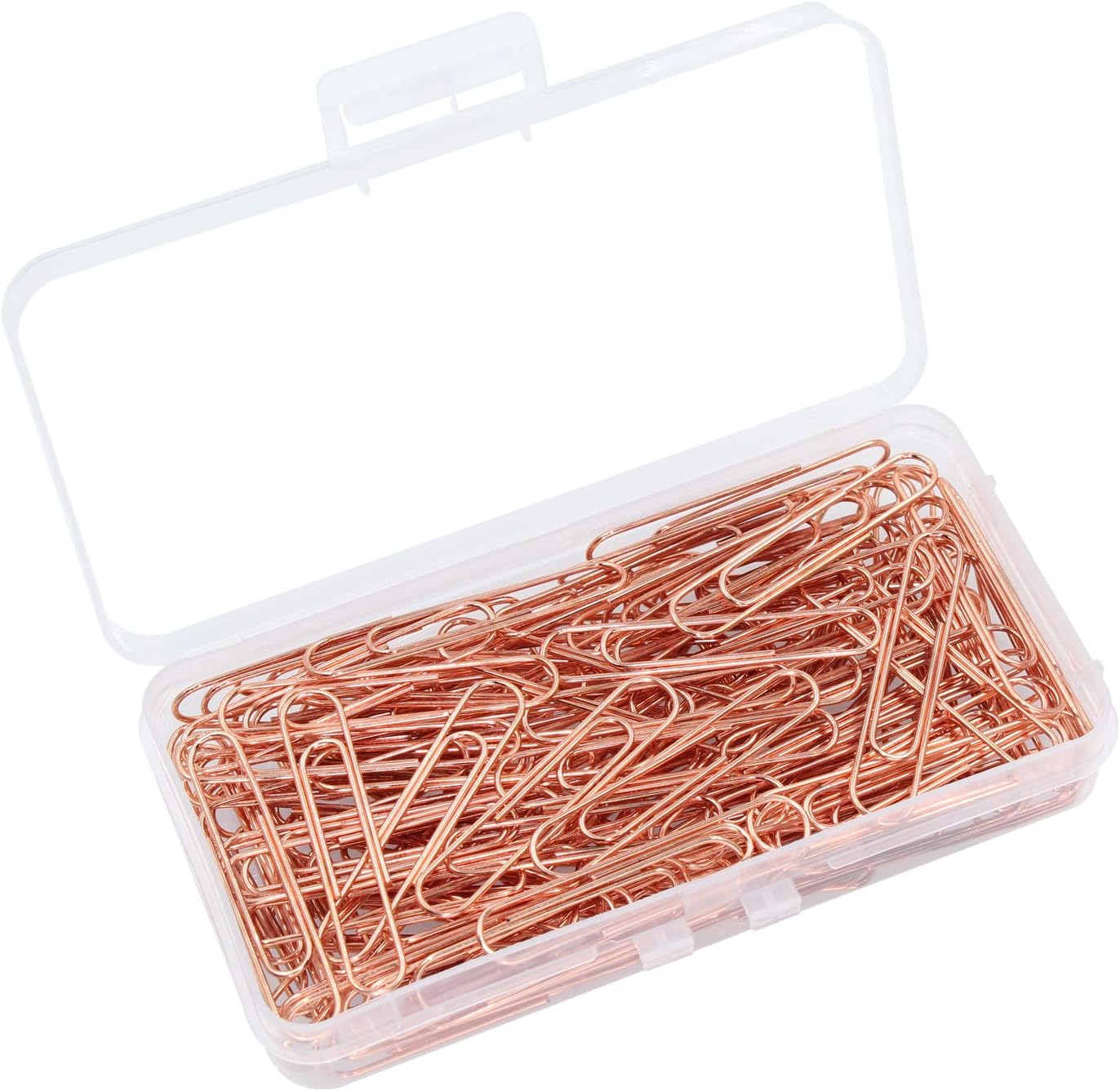 OKVGO 100pcs 50mm Metal Paper Clips with Plastic Box of Paper Clamps ...