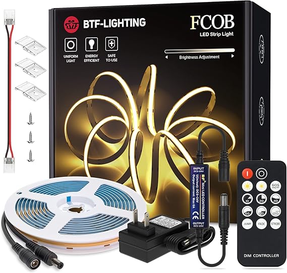 Amazon.com: BTF-LIGHTING FCOB COB 24V Kit Flexible High Density LED ...