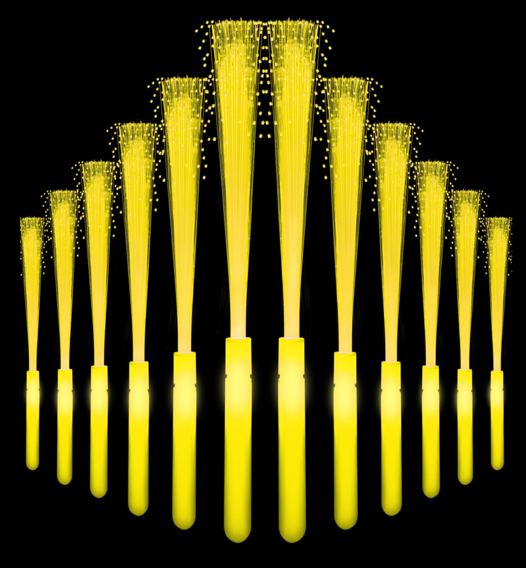 Snapklik.com : NUDALA 24 Pack Yellow Light Up Fiber Optic Stick Glow ...
