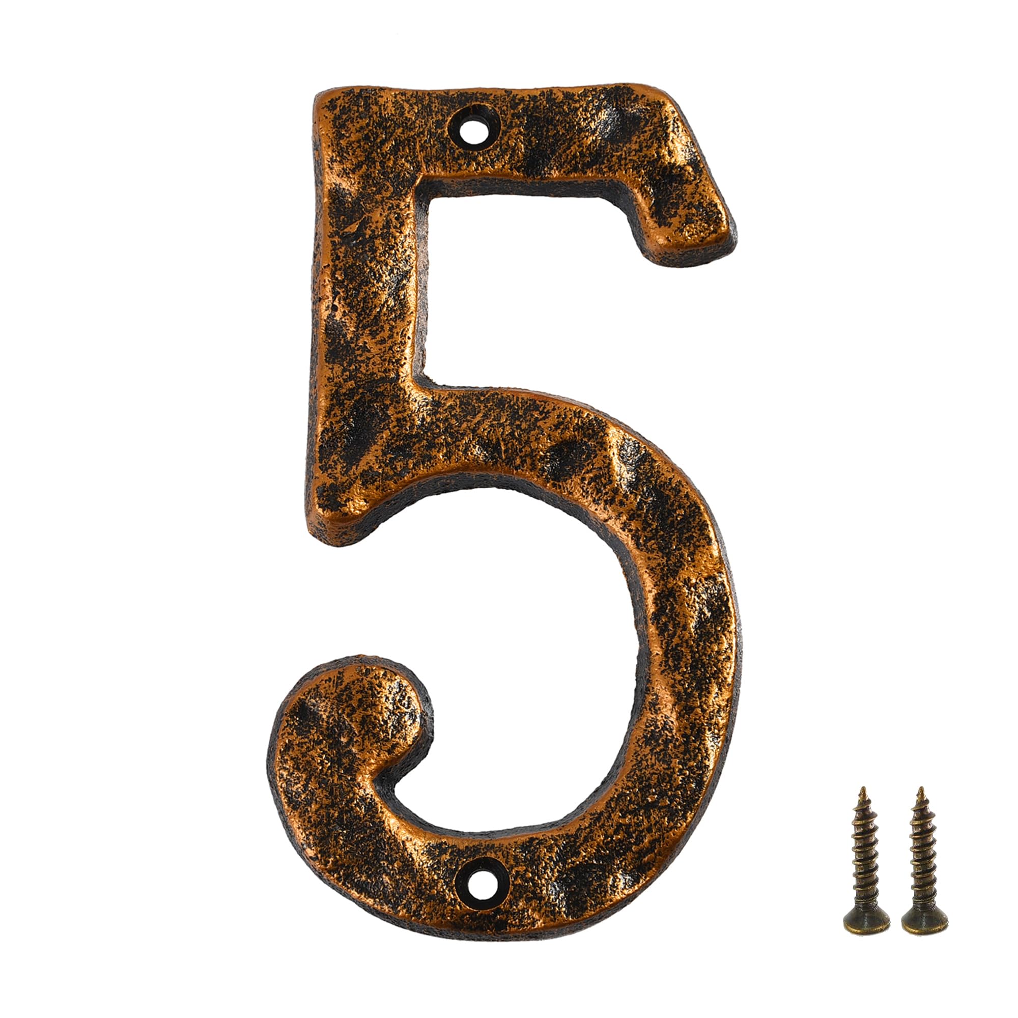 Amazon.com: HILAZA House Number 5 for Outside, 5.5 Inch Cast Iron Metal ...