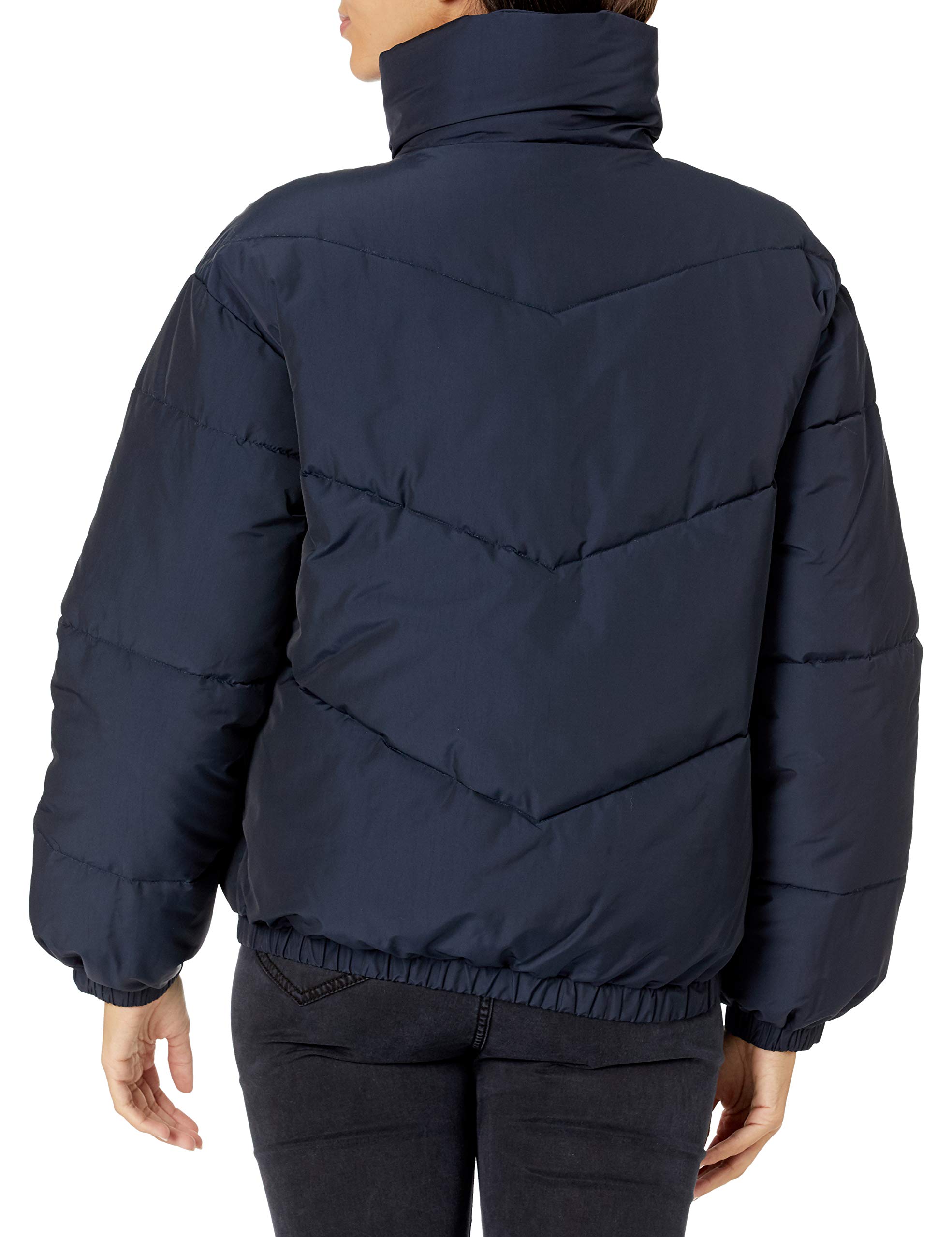 Snapklik.com : Essentials Womens Relaxed-Fit Mock-Neck Short Puffer Jacket