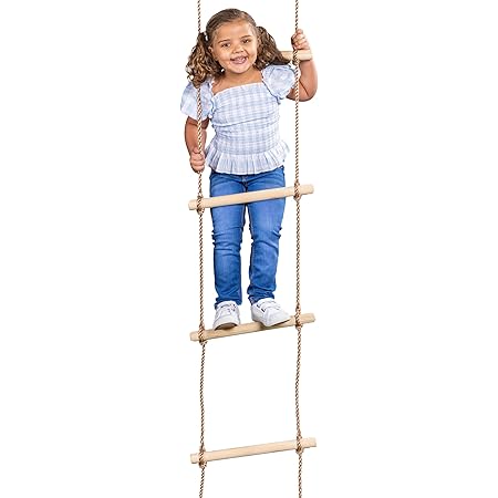 Amazon.com: MONT PLEASANT Rope Ladder for Kids Climbing Obstacle Wooden ...