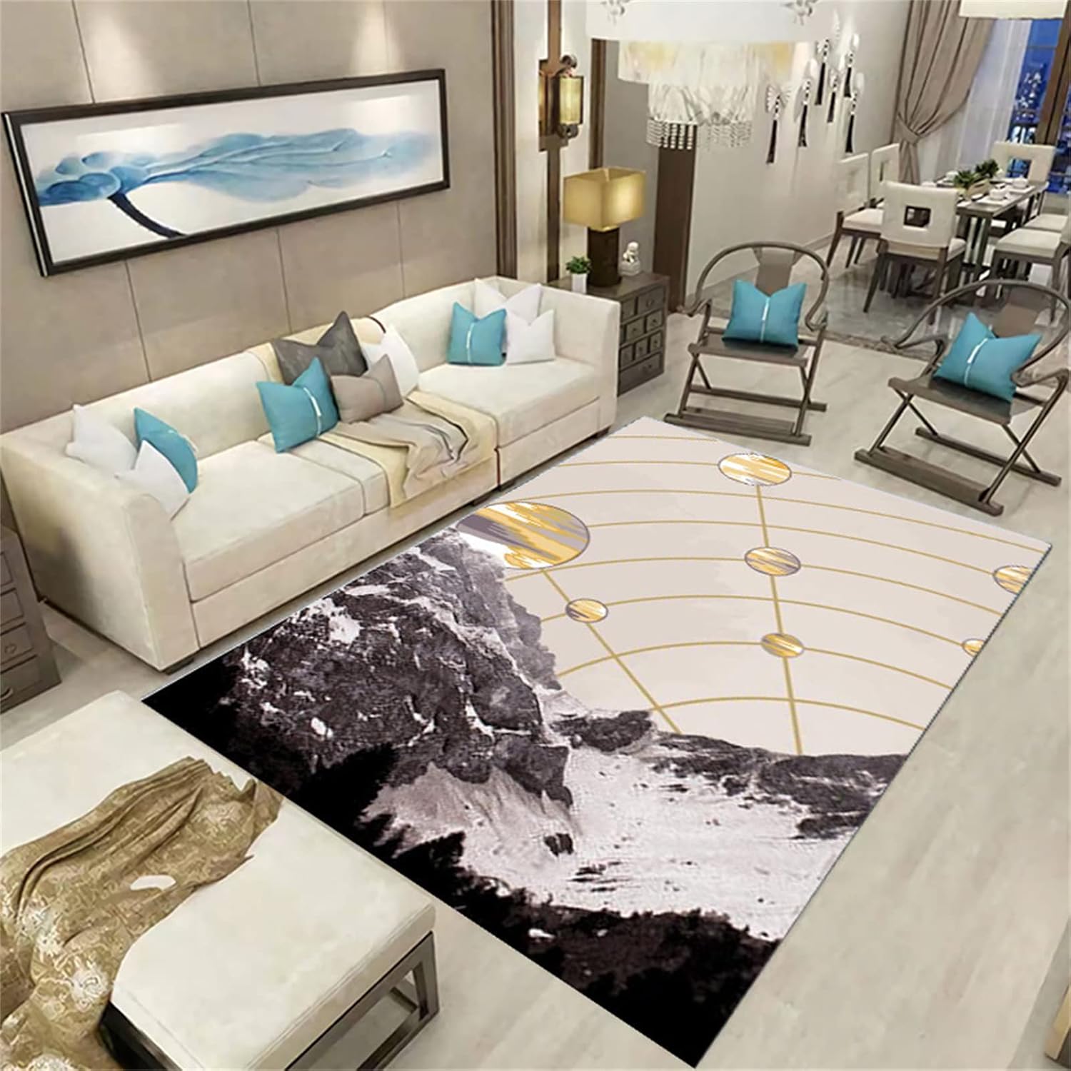 Amazon.com: SJWSWJZP Modern Abstract Irregular Stripes Area Rugs ...