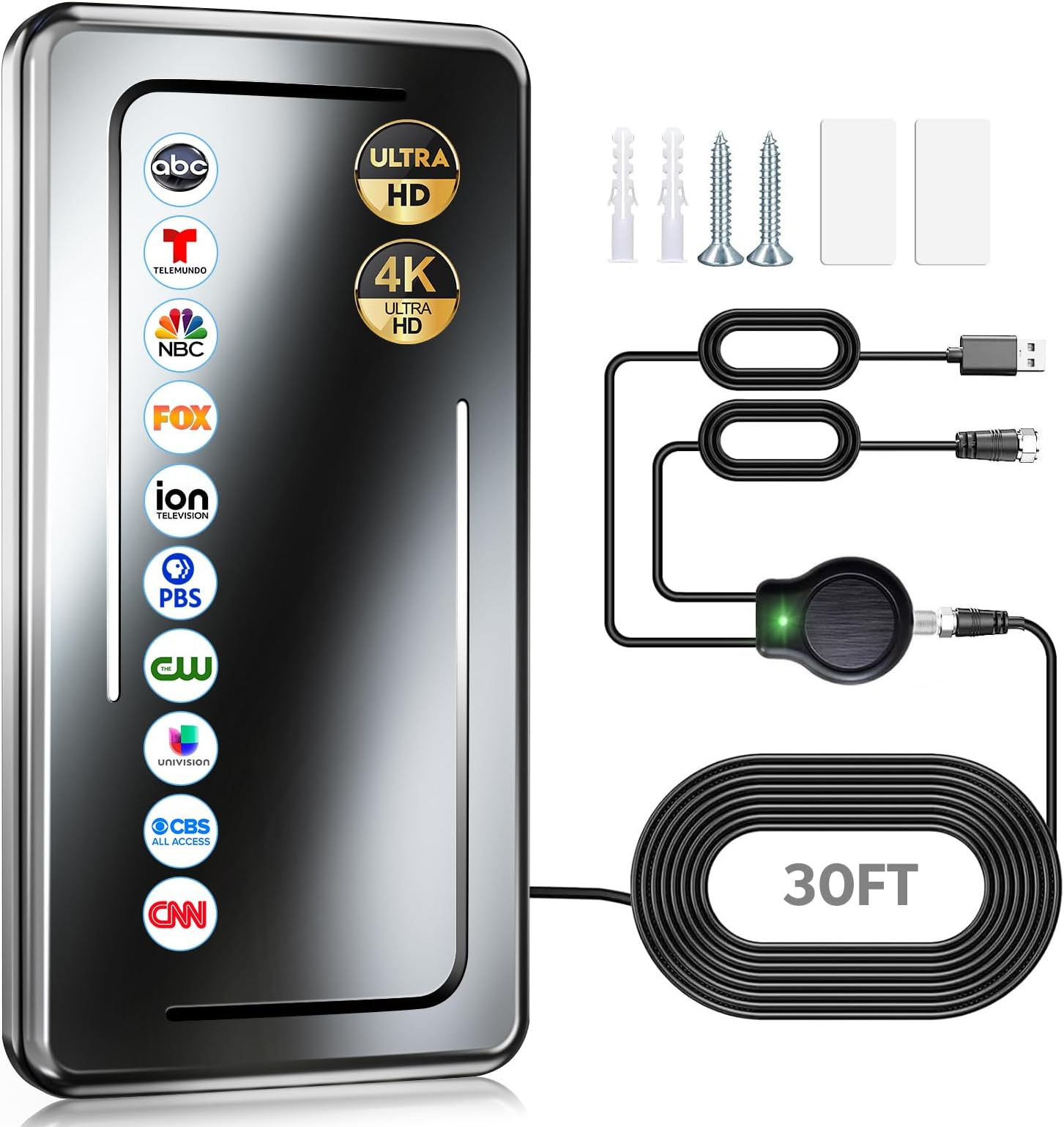 Amazon.com: 2025 Upgraded TV Antenna Indoor, 1600+ Miles Range Digital ...