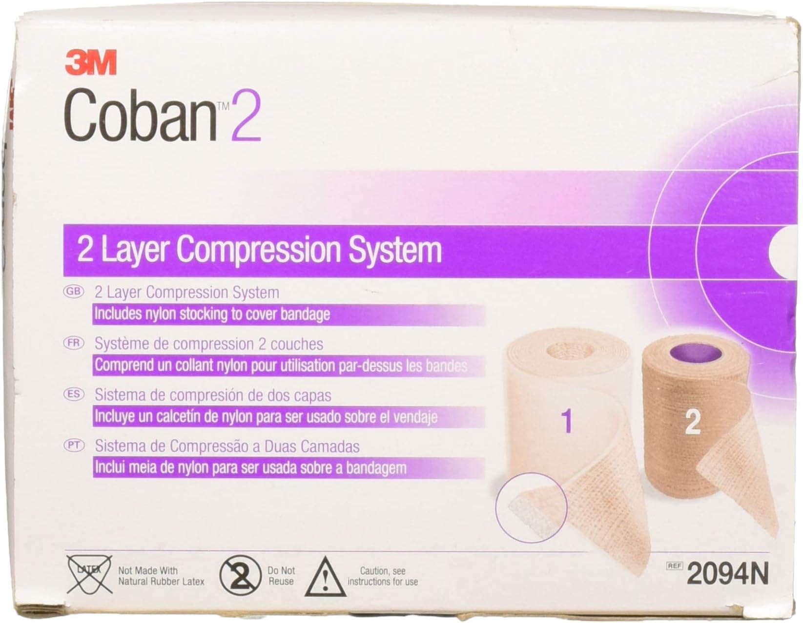 Amazon.com: 3M Bandage Compression Coban 2 Layer System Medical 2094 ...