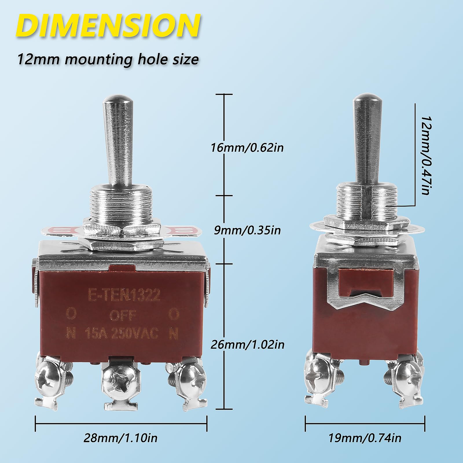 Snapklik.com : JUZITAO 8PCS 6Pin Heavy Duty Rocker Toggle Switch 15A ...