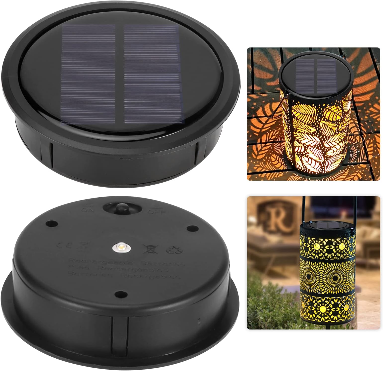 Amazon.com: 2 pcs Upgraded Solar Light Replacement Top for Outdoor ...