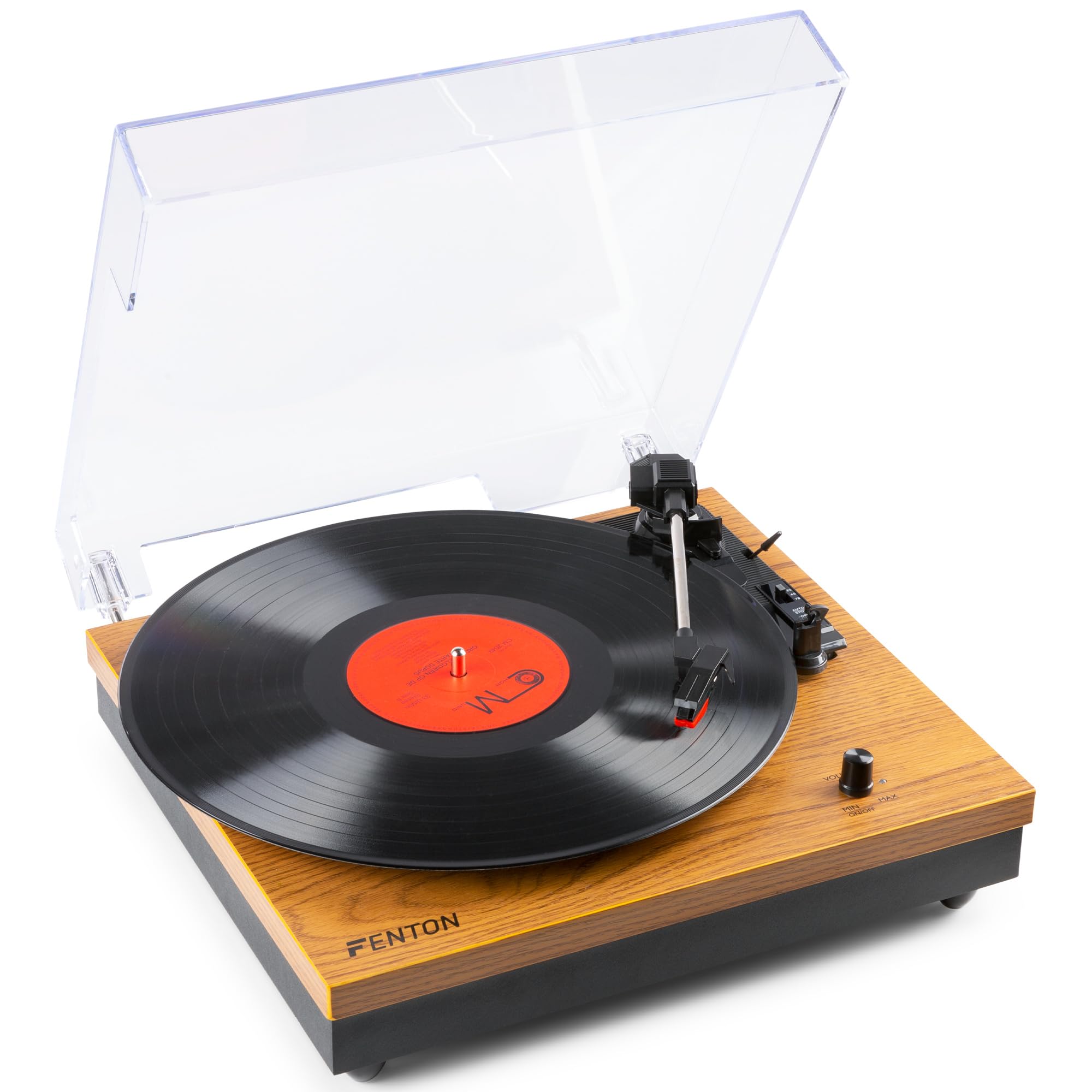 Fenton RP112L Record Player with BT and Built-in Speakers (Light Wood ...