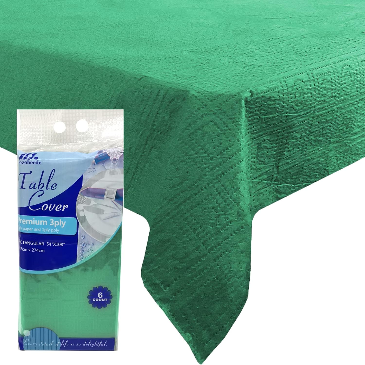 Amazon.com: Dozobeede Paper Tablecloth Dark Green 6 Pack 54" X 108 ...