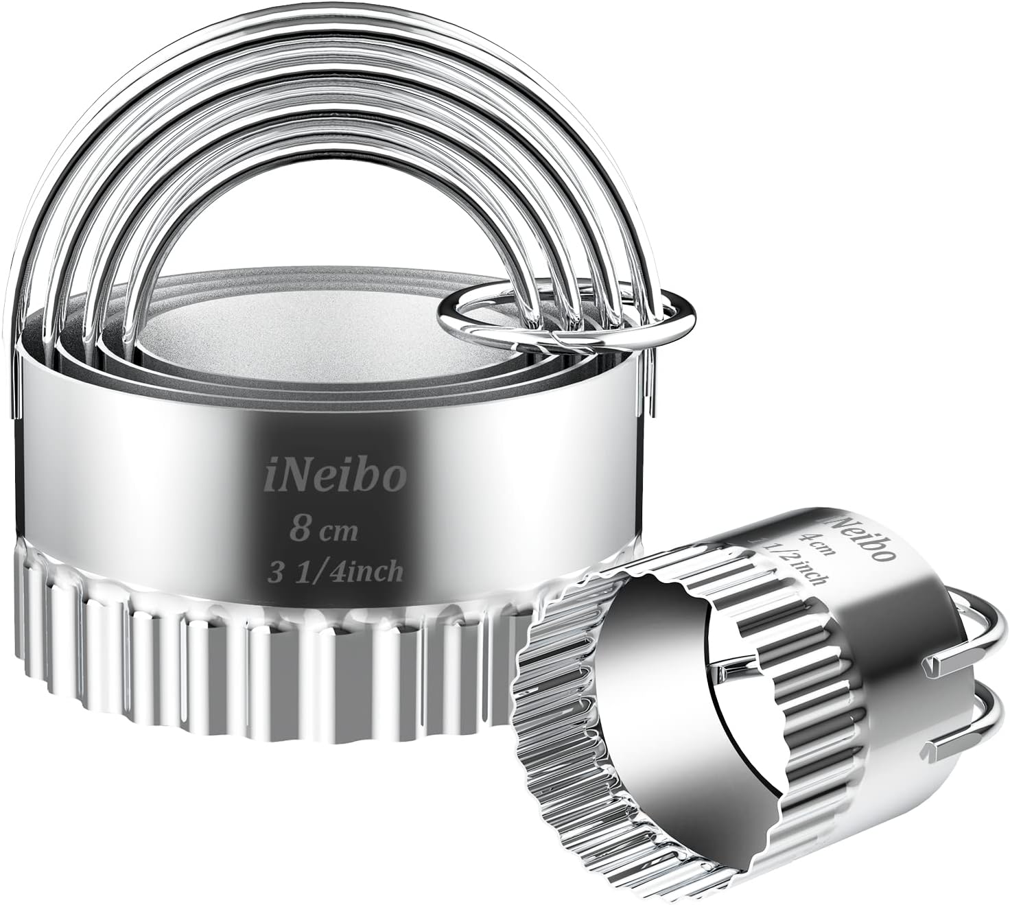 Amazon.com: iNeibo Biscuit Cutter Set, Cookie Cutter, Round Shape Circle Scone Cutters, Pastry ...