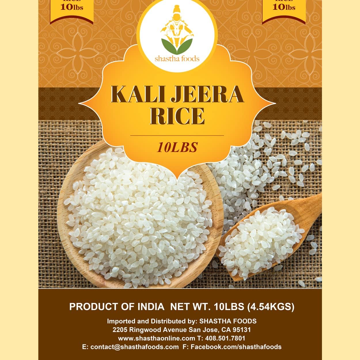 Amazon.com : Shastha Kalijeera Rice 10 Lbs (Pack of 1) 10 Lbs x 1 Bag ...