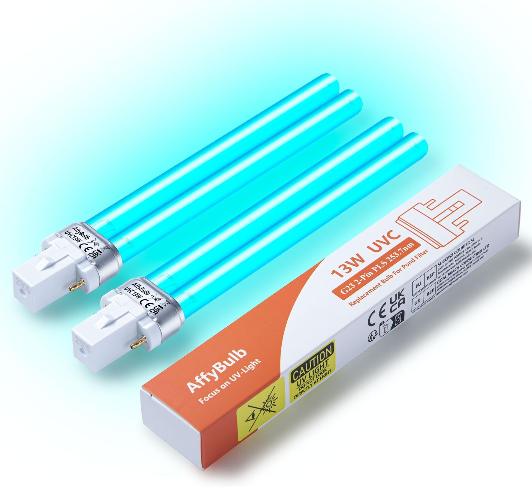 Pisces Twin Pack 13w Watt Pls Uv Bulb - Replacement Lamp for Hozelock ...