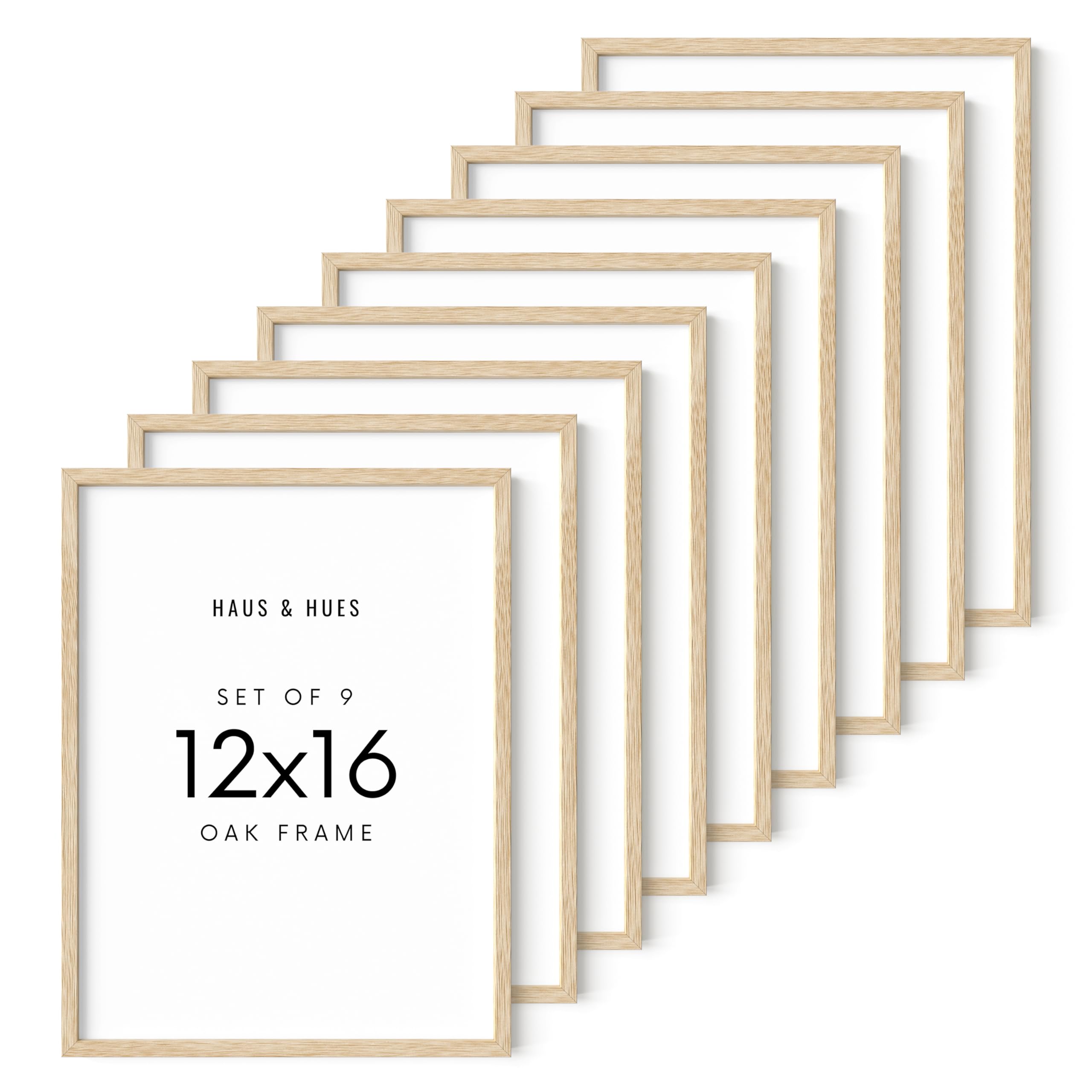 Amazon.com - HAUS AND HUES 12"x16" Beige Oak Wood Frames Set of 9-12x16 ...